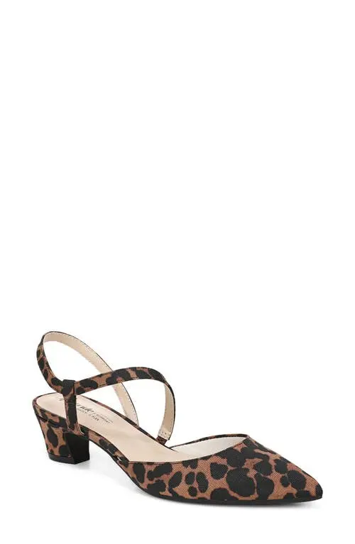 LIFESTRIDE Pointed Toe Pumps With Asymmetric Strap - Brown Multi