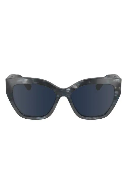 Longchamp 55mm Butterfly Sunglasses - Textured Blue