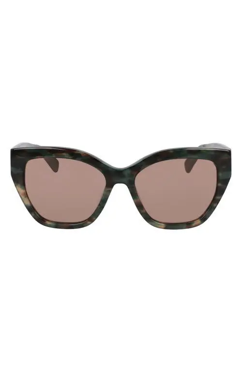 Longchamp 55mm Butterfly Sunglasses - Textured Green
