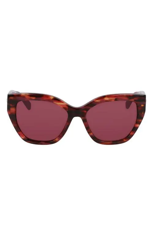 Longchamp 55mm Butterfly Sunglasses - Textured Red