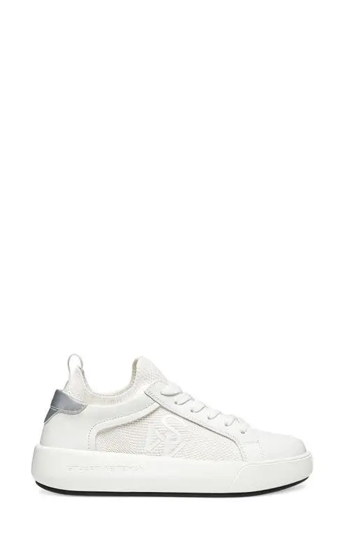 STUART WEITZMAN 5050 Pro Sneaker - White/silver Leather