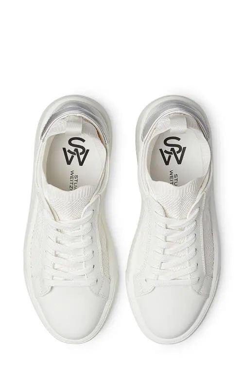 STUART WEITZMAN 5050 Pro Sneaker - White/silver Leather