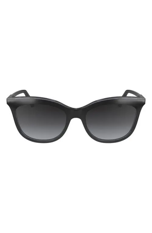 Longchamp 53mm Gradient Cat Eye Sunglasses - Black/ Grey
