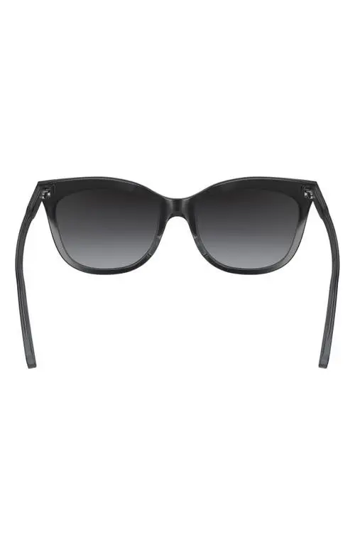 Longchamp 53mm Gradient Cat Eye Sunglasses - Black/ Grey