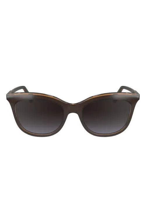Longchamp 53mm Gradient Cat Eye Sunglasses - Brown/ Grey