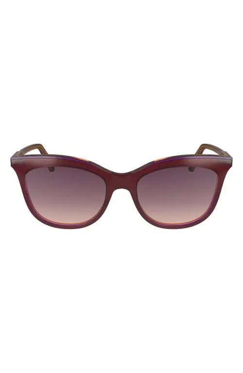 Longchamp 53mm Gradient Cat Eye Sunglasses - Dark Rose/peach