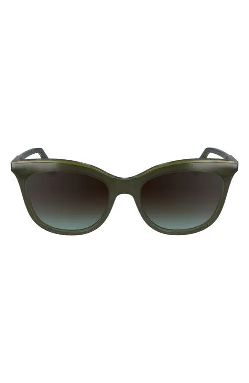 Longchamp 53mm Gradient Cat Eye Sunglasses - Olive/ Azure