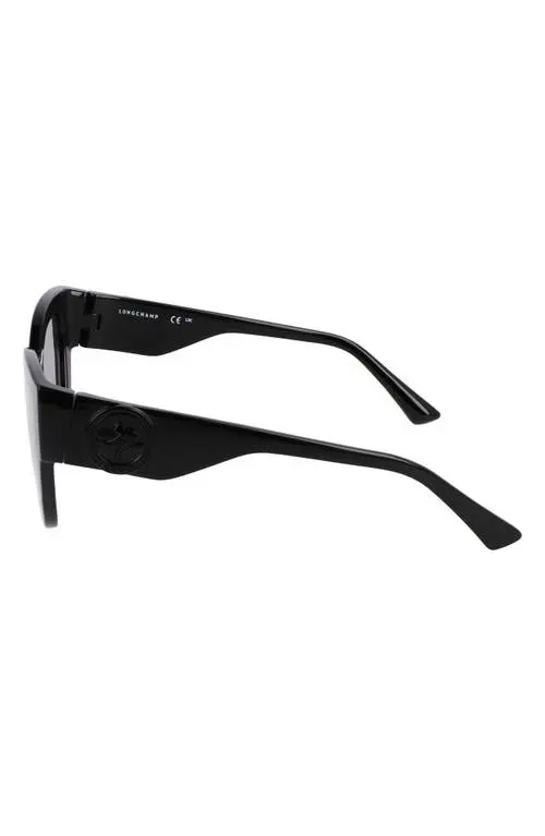 Longchamp 52mm Cat Eye Sunglasses - Black