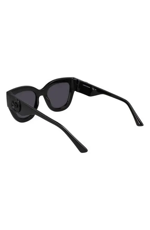 Longchamp 52mm Cat Eye Sunglasses - Black