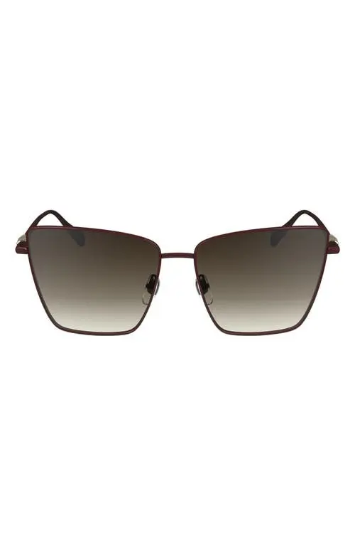 Longchamp 55mm Gradient Square Sunglasses - Burgundy