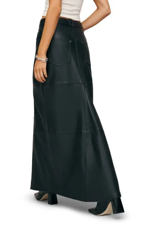 REFORMATION Veda Tazz Leather Midi Skirt