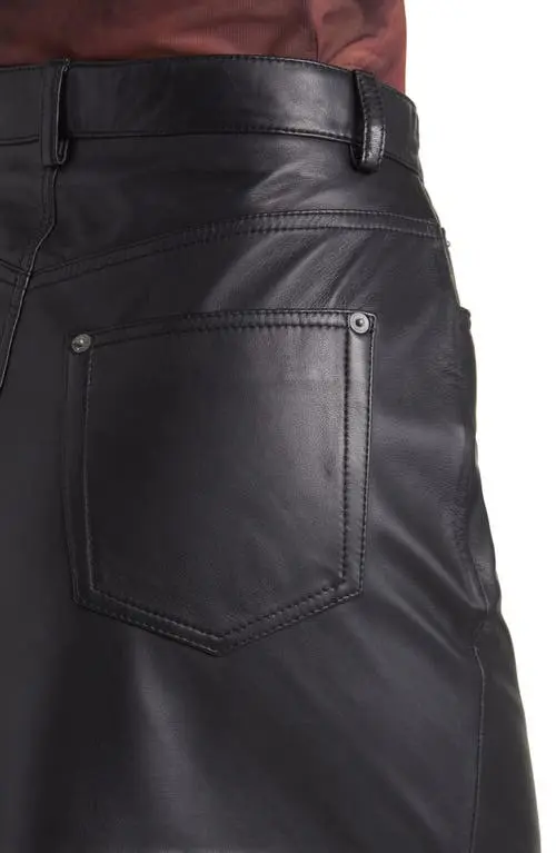 REFORMATION Veda Tazz Leather Midi Skirt