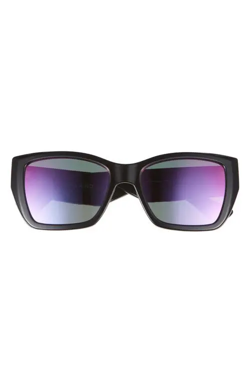 Kurt Geiger Rectangular Sunglasses - Black Opaque/rainbow