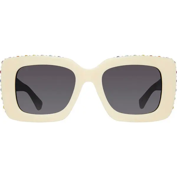 Kurt Geiger 52mm Embellished Square Sunglasses - Bone/gray Gradient