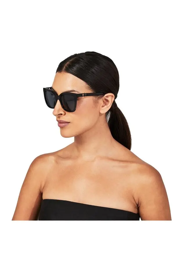 Kurt Geiger 53mm Polarized Cat Eye Sunglasses - Black/ Gray