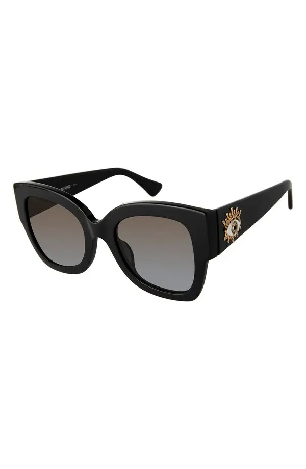 Kurt Geiger 51mm Square Sunglasses - Black/ Gold Fl