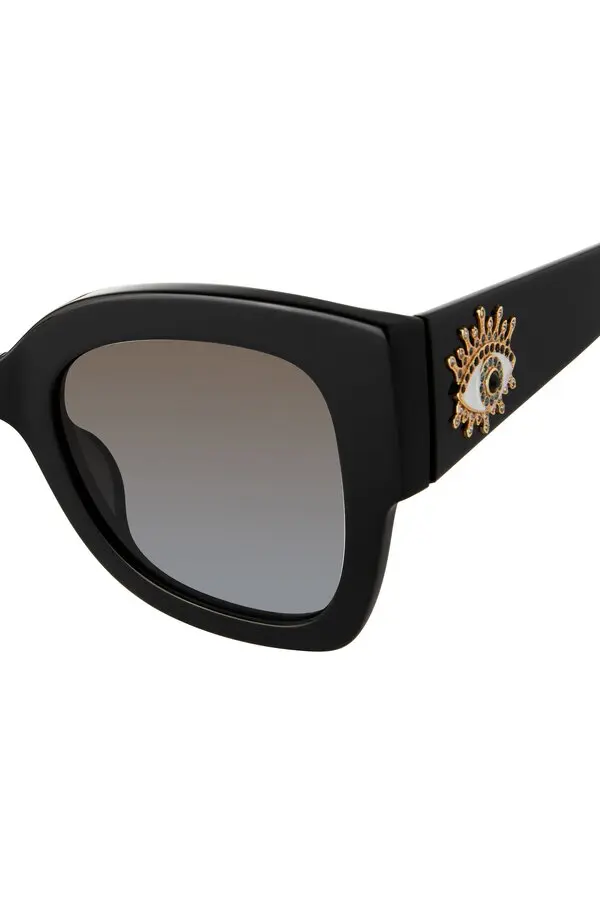 Kurt Geiger 51mm Square Sunglasses - Black/ Gold Fl