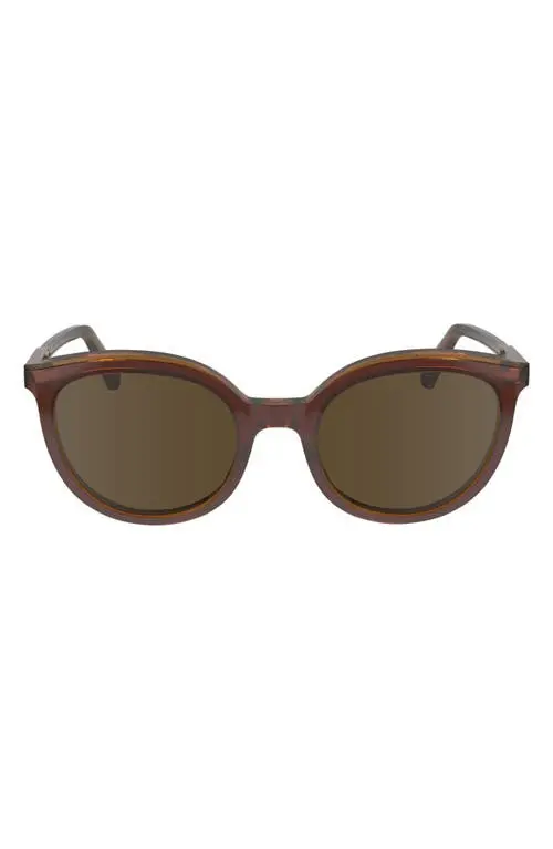 Longchamp 50mm Round Frame Sunglasses - Brown/caramel