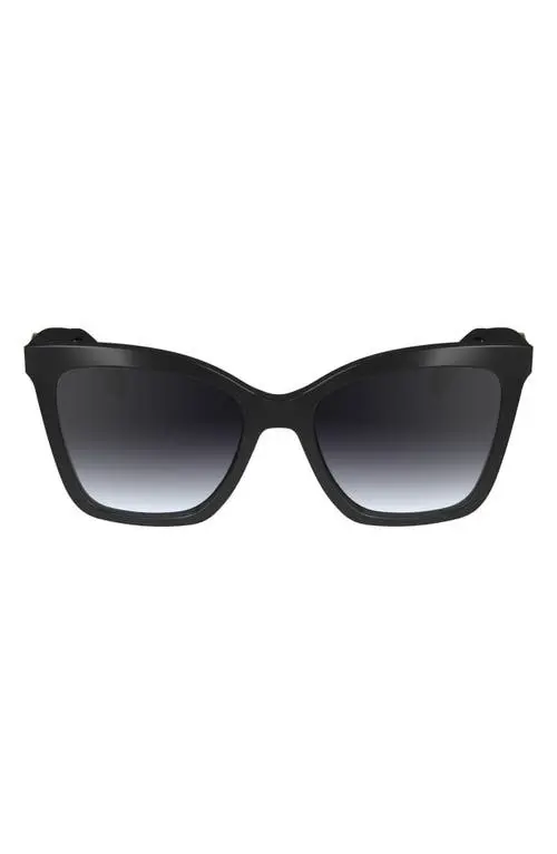 Longchamp Le Pliage 54mm Gradient Cat Eye Sunglasses - Black
