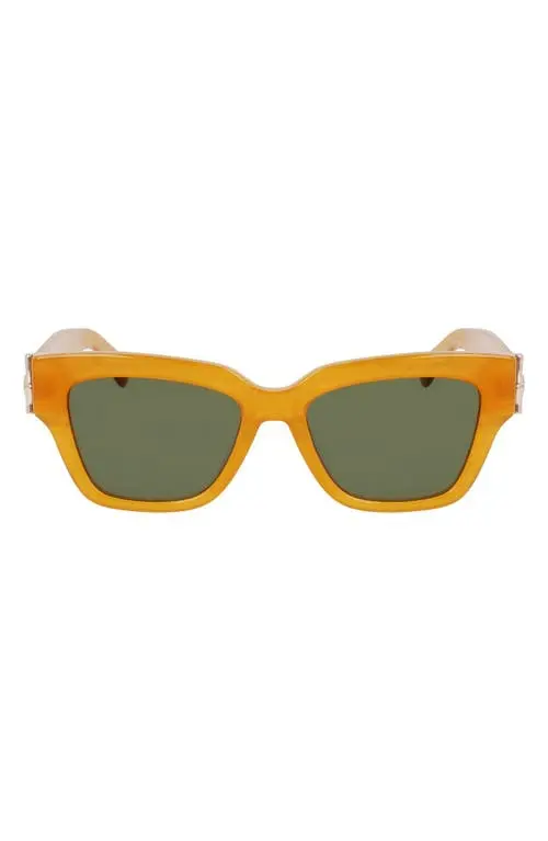 Longchamp 53mm Rectangular Sunglasses - Honey