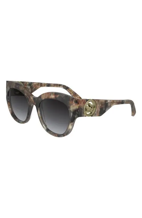 Longchamp 55mm Butterfly Sunglasses - Marble Brown Beige