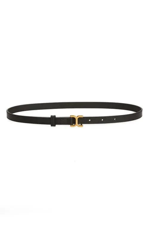 Chloé Marcie Leather Belt With Logo Buckle - Black 001