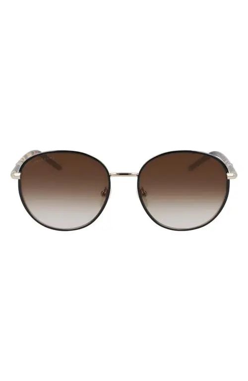 Longchamp 53mm Round Sunglasses - Gold/ Black