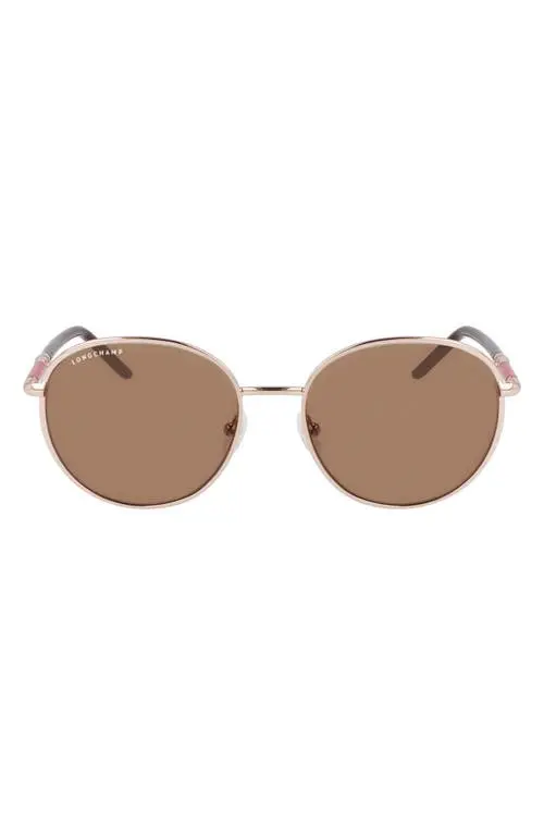 Longchamp 53mm Round Sunglasses - Rose Gold
