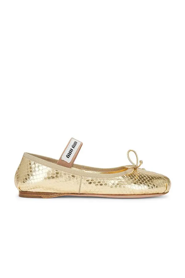 Miu Miu Metallic Ballerina - Platino