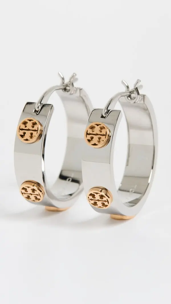 Tory Burch Thin Icon Hoop Earrings