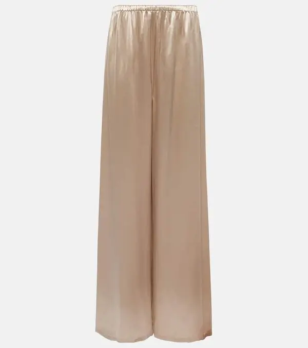 FERRAGAMO Satin Wide-leg Pajama Pants - Neutrals