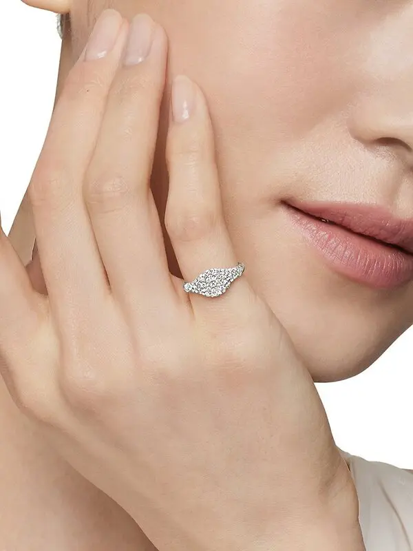 David Yurman Petite Pavé Pinky Ring In 18k White Gold
