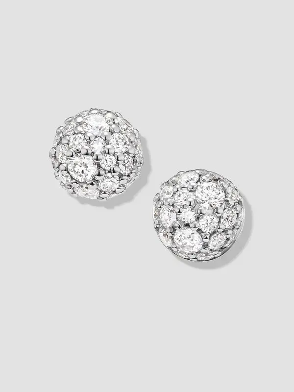 David Yurman Petite Pavé Stud Earrings In 18k Yellow Gold