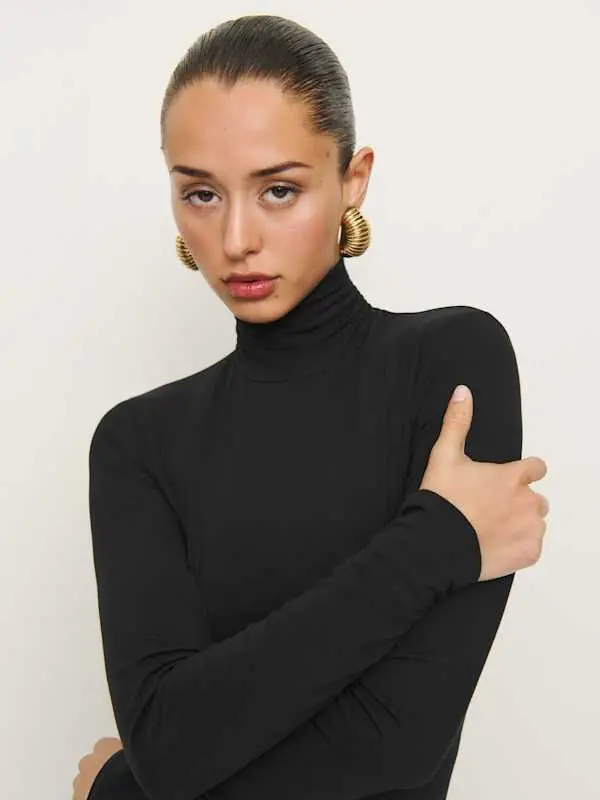 REFORMATION Cordelia Knit Bodysuit - Black