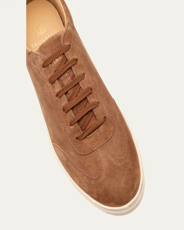 Brunello Cucinelli Suede T-toe Sneakers - Brown
