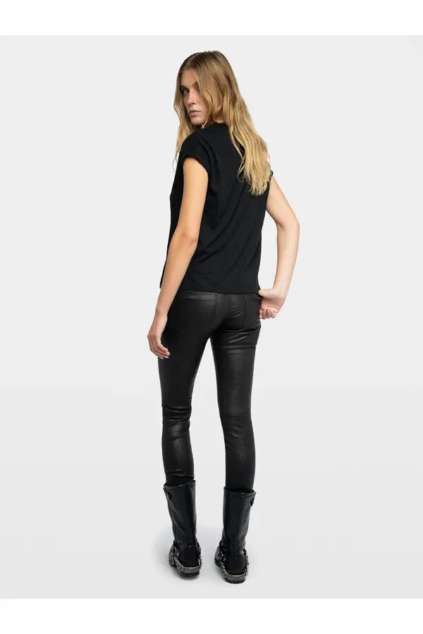 Zadig&Voltaire Phlame Crinkled Leather Pants - Black