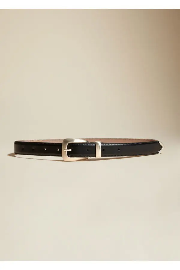 Khaite The Benny Belt In Leather With Silver