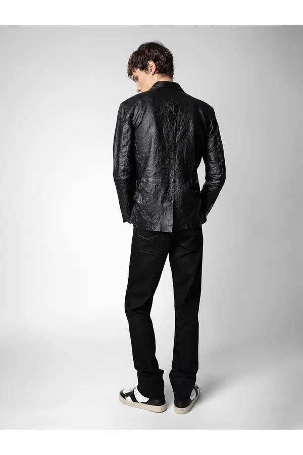 Zadig&Voltaire Valfried Crinkled Leather Blazer