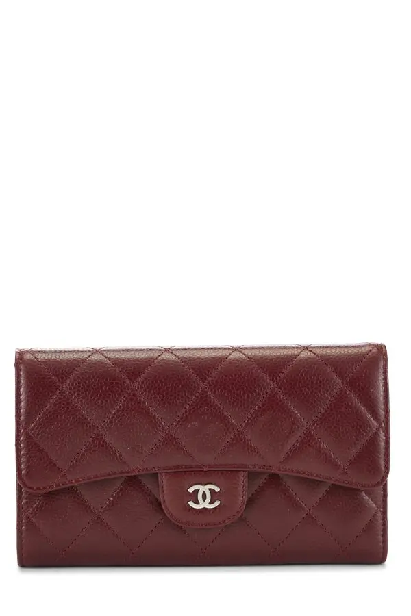 Chanel Caviar Classic Flap Wallet - Burgundy