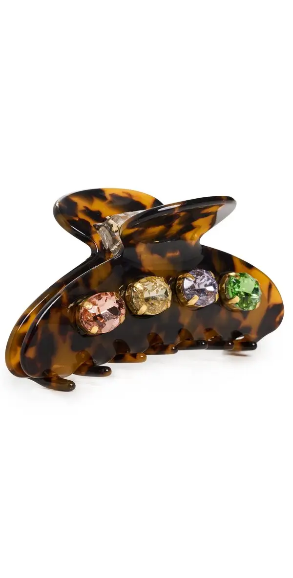 Lele Sadoughi Large Crystal Claw Clip - Tortoise