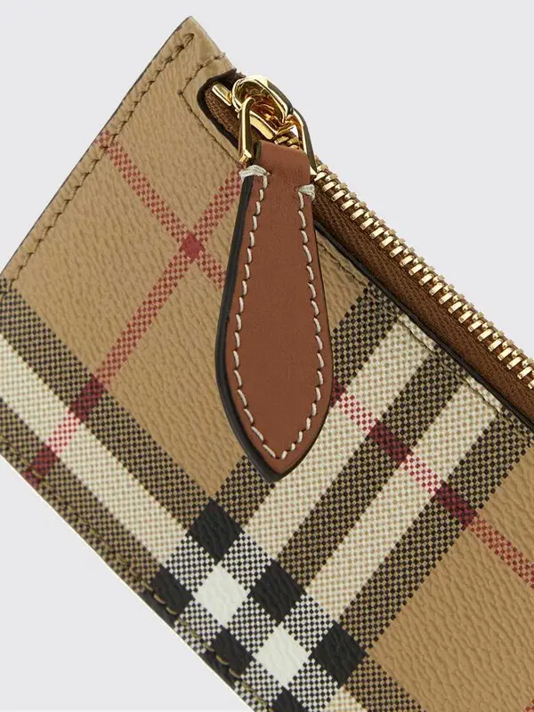 Burberry Vintage Check Calfskin And Coated Cotton Card Holder