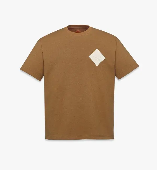 Mcm Logo Patch Bouclé T-shirt - Cognac