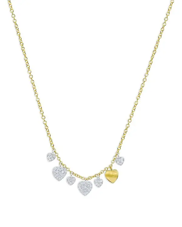 Meira T 14k Gold Diamond Multi Heart Necklace - Gold/white
