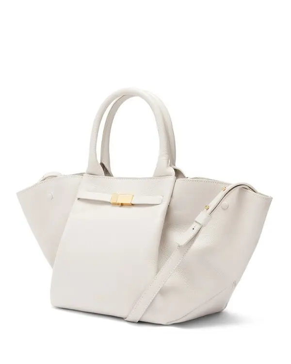 DEMELLIER London Midi New York Leather Tote - Chalk