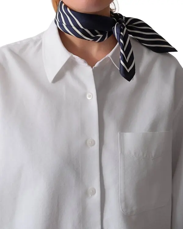 LESCARF Striped Silk Scarf - Navy