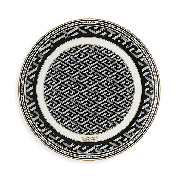 Versace La Greca Signature Bread & Butter Plate - Black