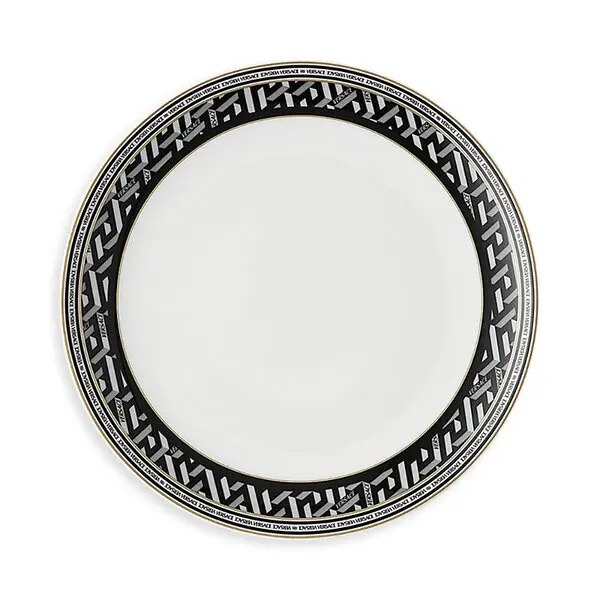Versace La Greca Signature Salad Plate - Black