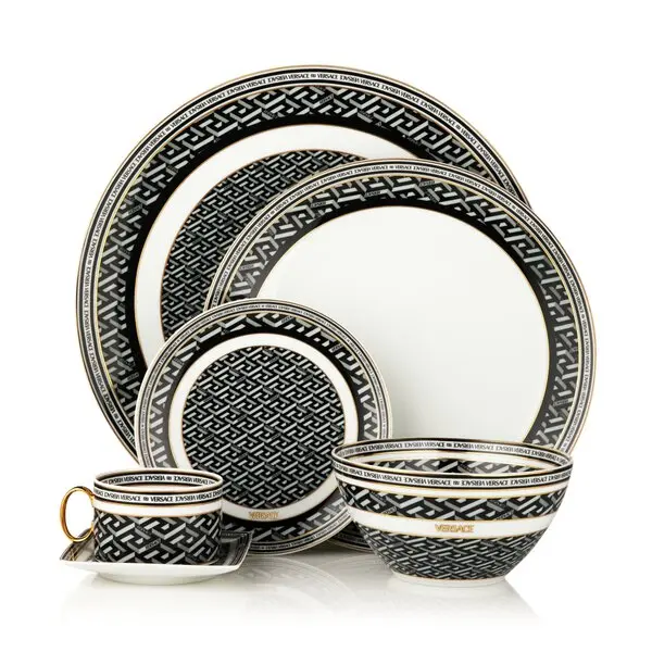 Versace La Greca Signature Service Plate - Black