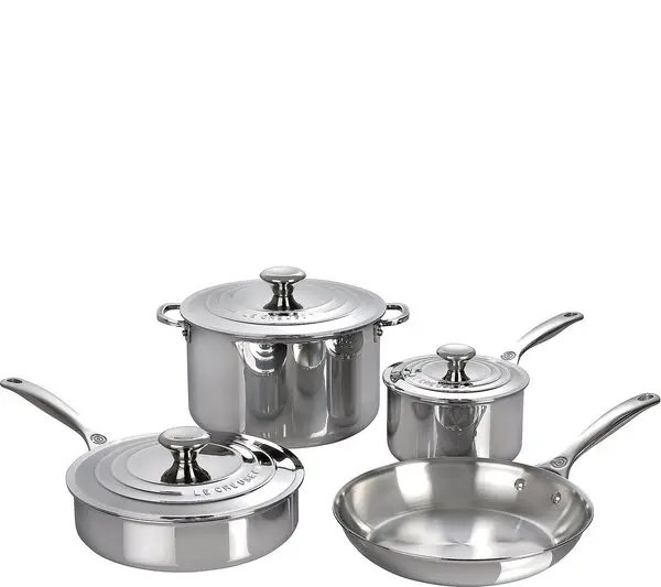 LE CREUSET Stainless Steel 7-piece Cookware Set - Silver