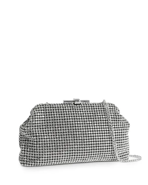 REISS Adaline Crystal Clutch - Silver